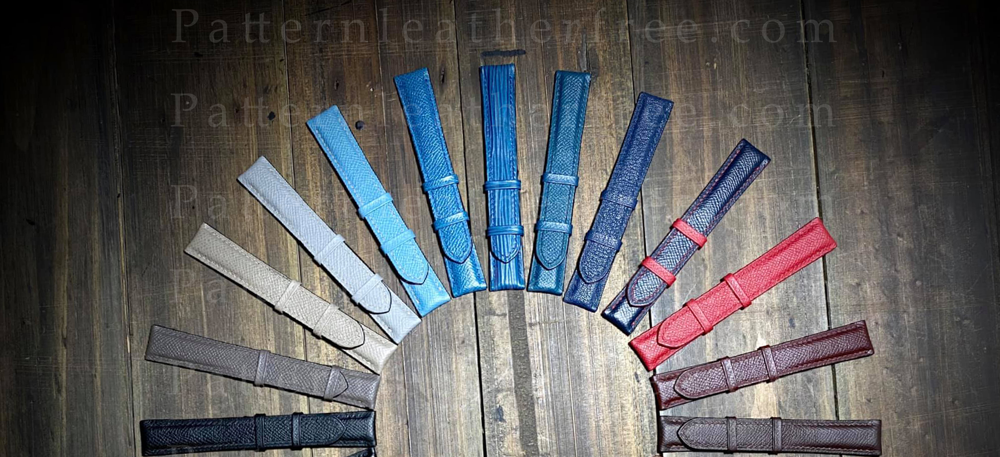 Pattern Leather Watch Strap - 24 Size