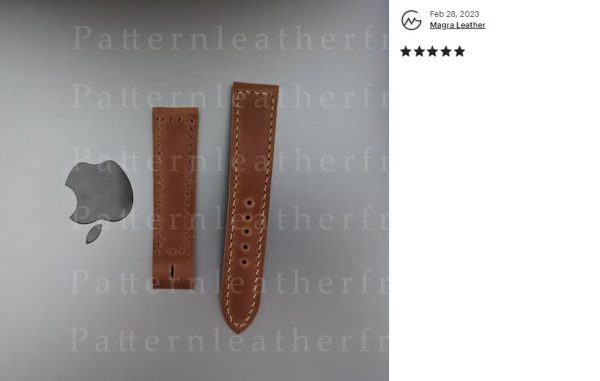 Pattern Leather Watch Strap - 24 Size